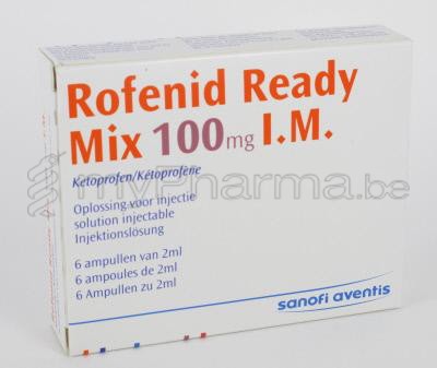 Pharmacie Parent SPRL : Home > ROFENID READY MIX 100MG/2ML 6 AMP INJ
