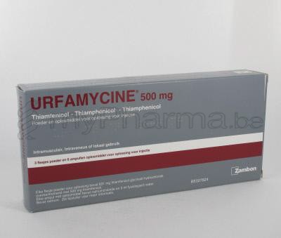 Pharmacie Parent SPRL : URFAMYCINE 500MG/5ML 3 FL INJ