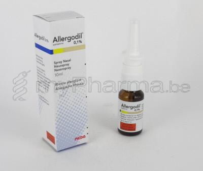 Pharmacie Parent SPRL : Home > ALLERGODIL 0,1% 10 ML SPRAY NASAL