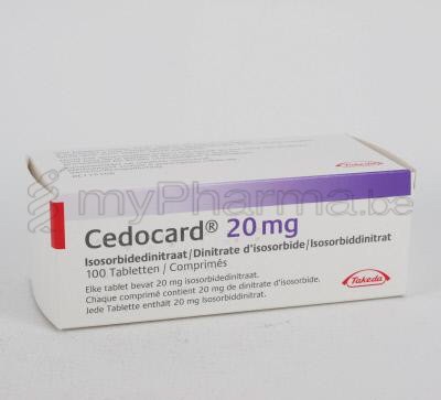 Pharmacie Parent SPRL : Home > CEDOCARD 20 MG 100 COMP