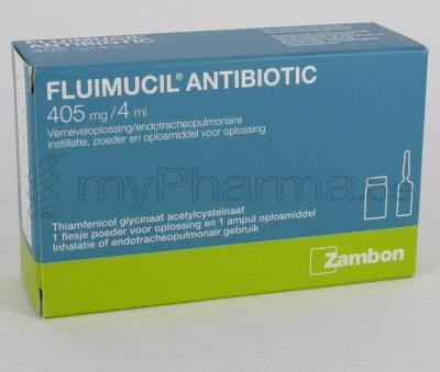 Pharmacie Parent SPRL : FLUIMUCIL ANTIBIOTIC 400 MG 1 AMP