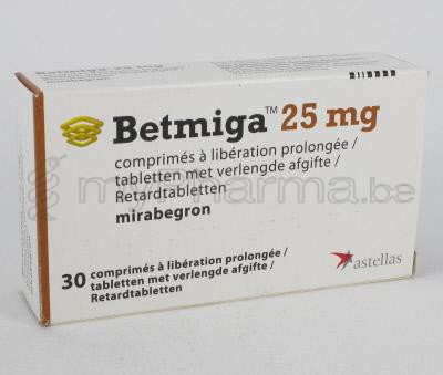 Pharmacie Parent SPRL : Home > Substances actives - M - Mirabégron - BETMIGA 25 MG 30 COMP