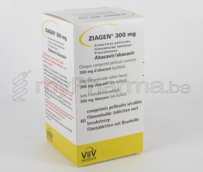 Pharmacie Parent SPRL : Substances actives - A - Abacavir - ZIAGEN 300 ...