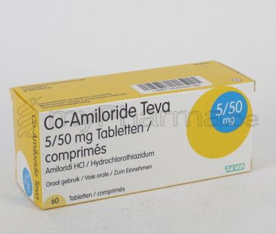 Pharmacie Parent SPRL : CO-AMILORIDE TEVA 5MG/50MG 60 COMP