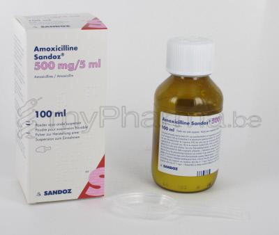 Pharmacie Parent SPRL : Substances actives - A - Amoxicilline - AMOXICILLINE SANDOZ 500MG/5ML ...